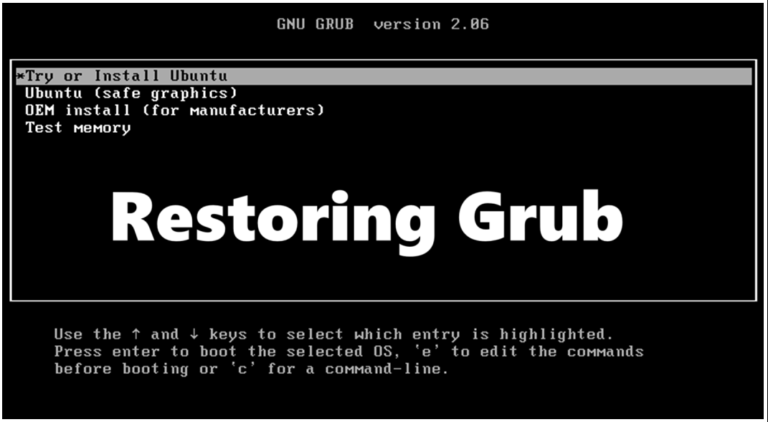 ubuntu BOOT Grub Restoring 起動 復旧 | 市野メモ