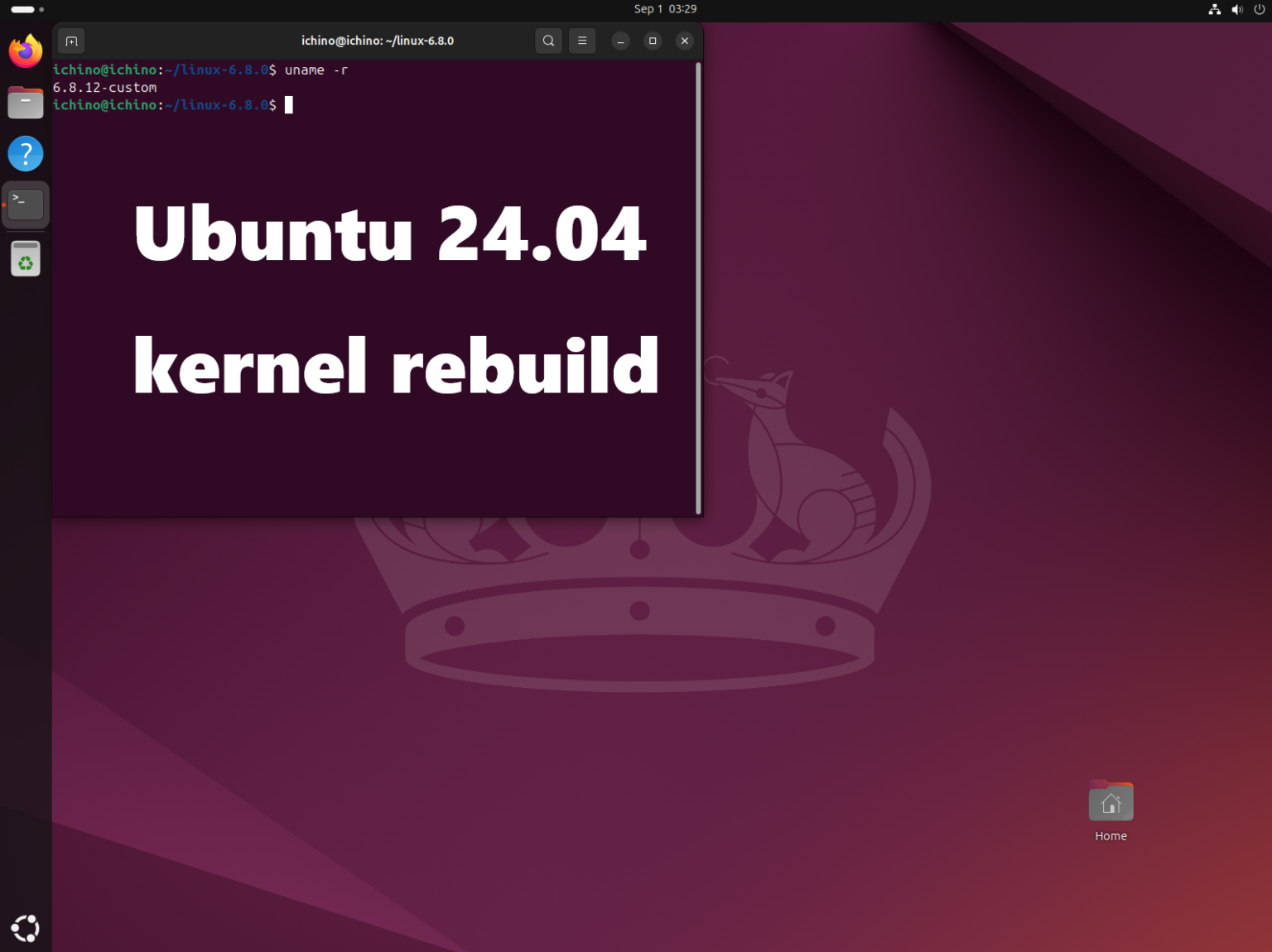 Ubuntu 24.04LTS kernel rebuild | 市野メモ